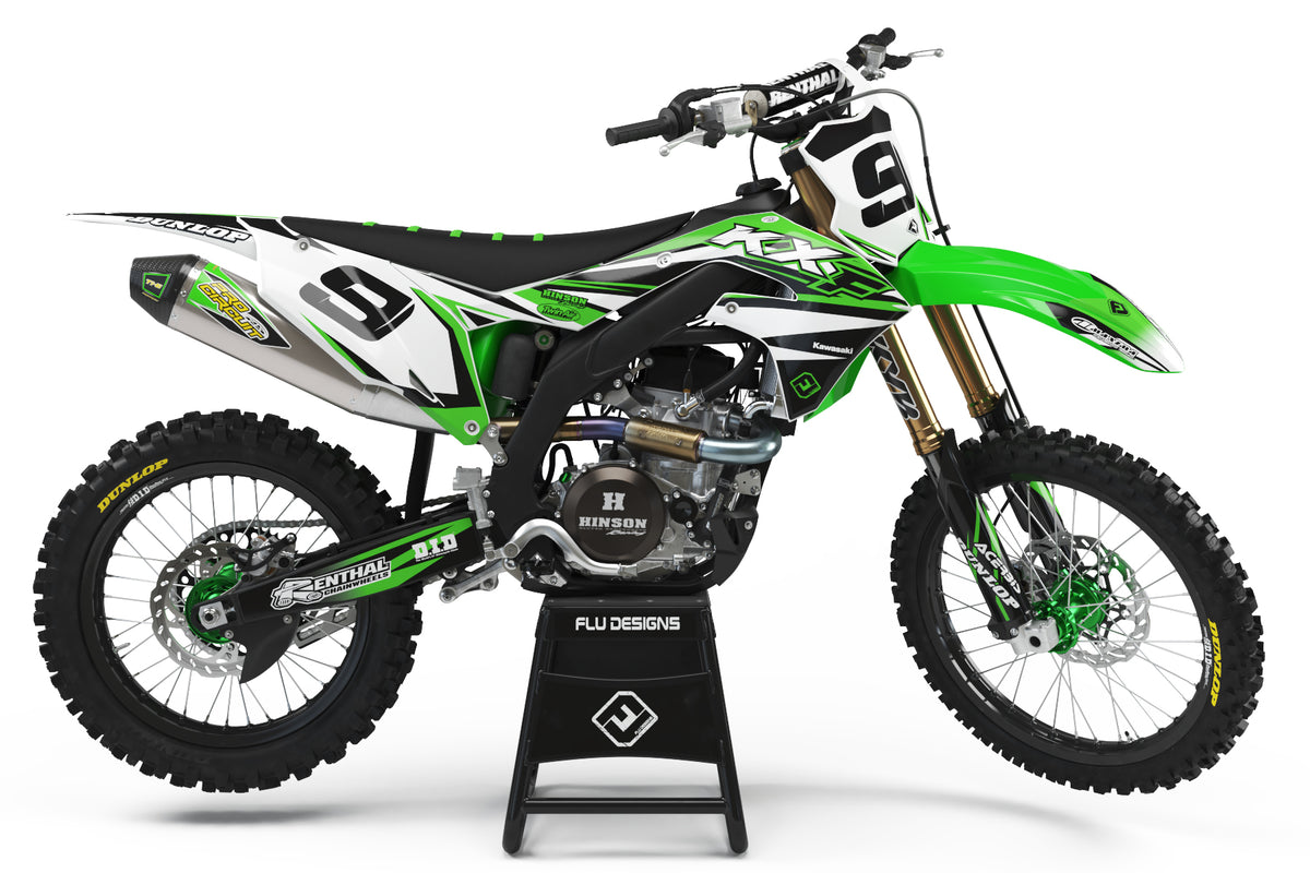 Pro Team Series Three Design Complete Custom Kit- Kawasaki – Flu Designs